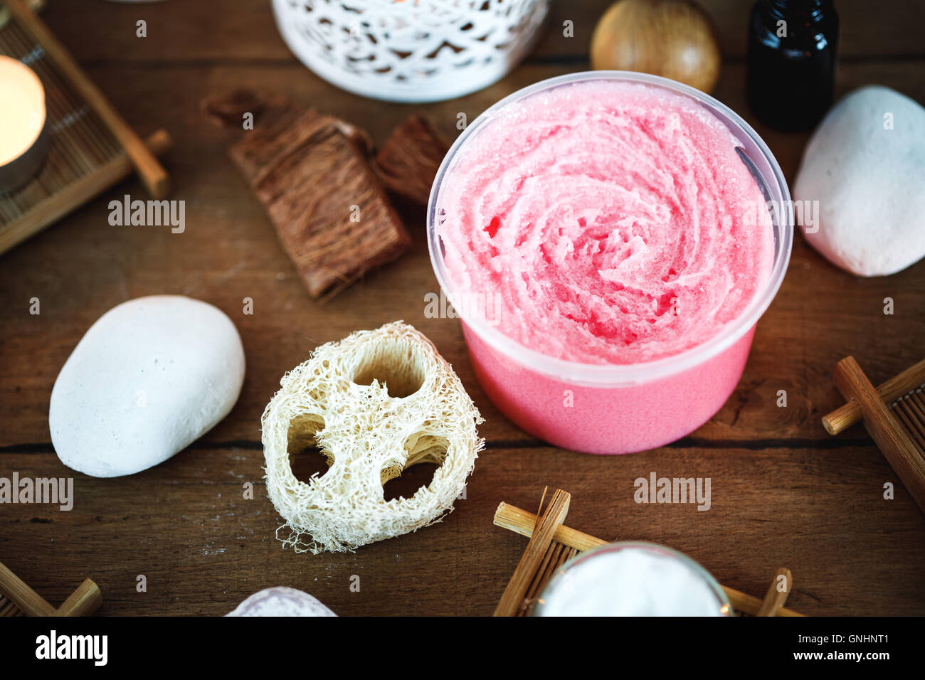 Body scrub. Spa treatment. Selective focus Stock Photo - Alamy