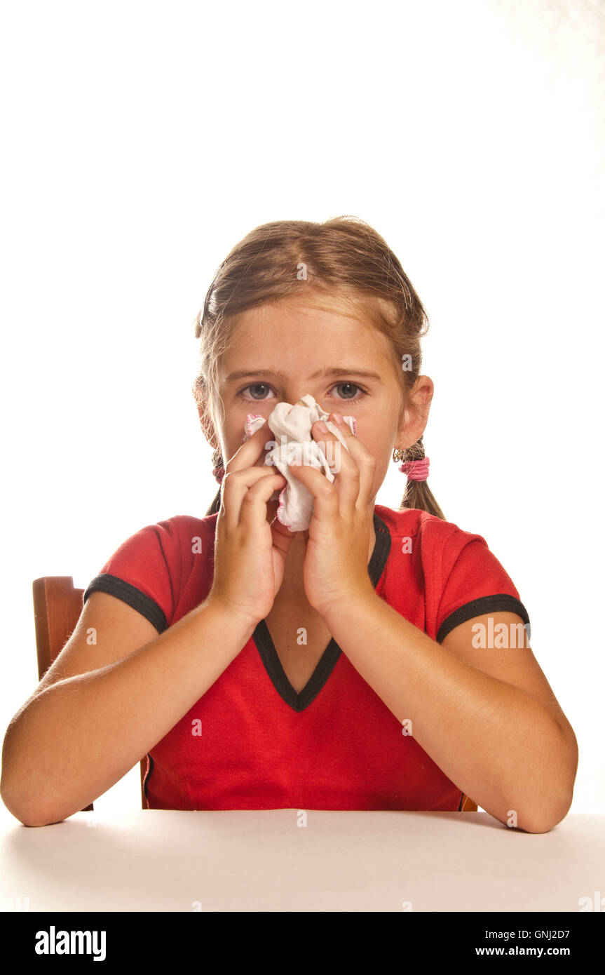 little girl with cold Stock Photo - Alamy