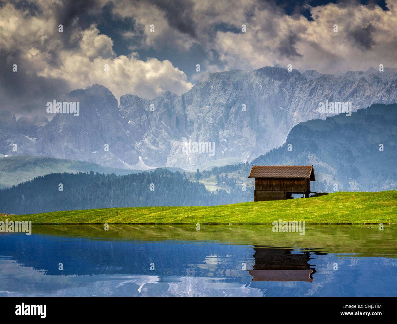 Wooden hut in alpe di siusi hi-res stock photography and images - Alamy
