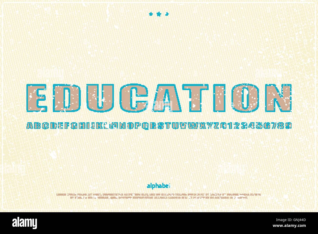 retro style alphabet letters and numbers. vector font type design ...