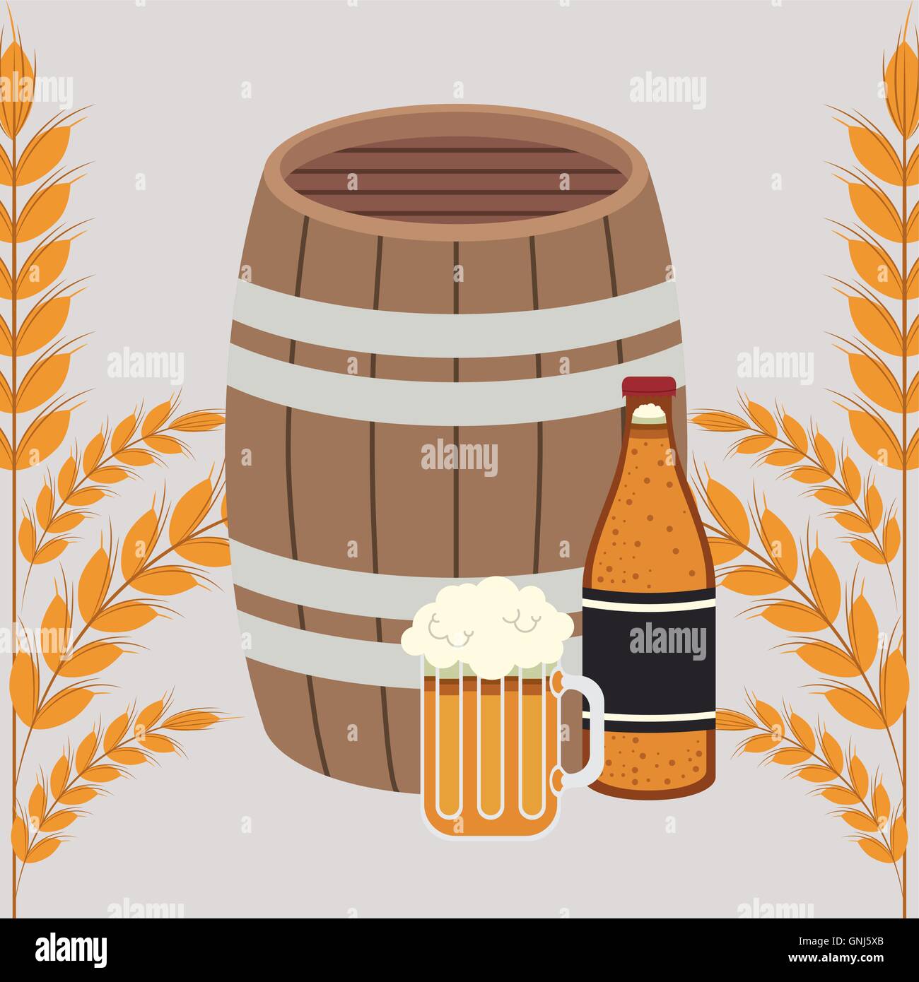 beer barrel bottle glass design Stock Vector Image & Art - Alamy