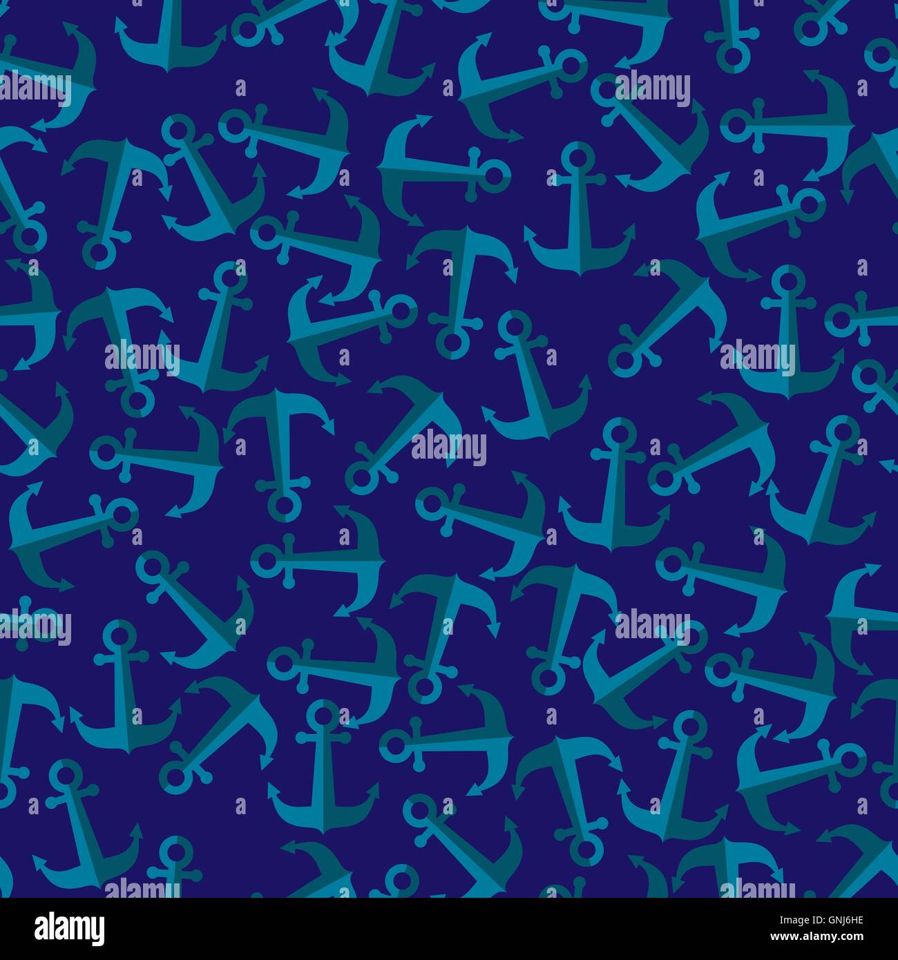 Seamless Anchor Pattern on Blue Stock Vector Image & Art - Alamy