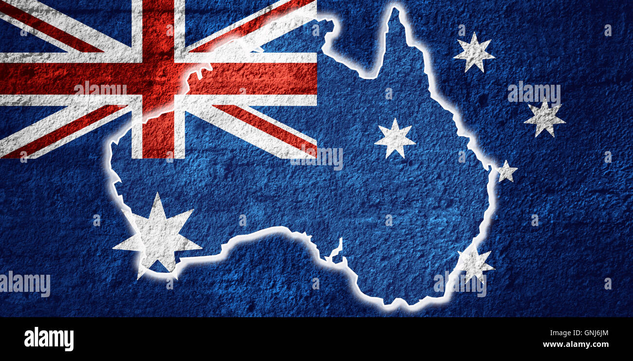 map of Australia or Australian map on rough texture Stock Photo - Alamy