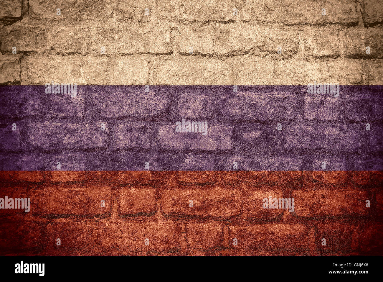 flag of Russia or Russian banner on brick texture Stock Photo - Alamy