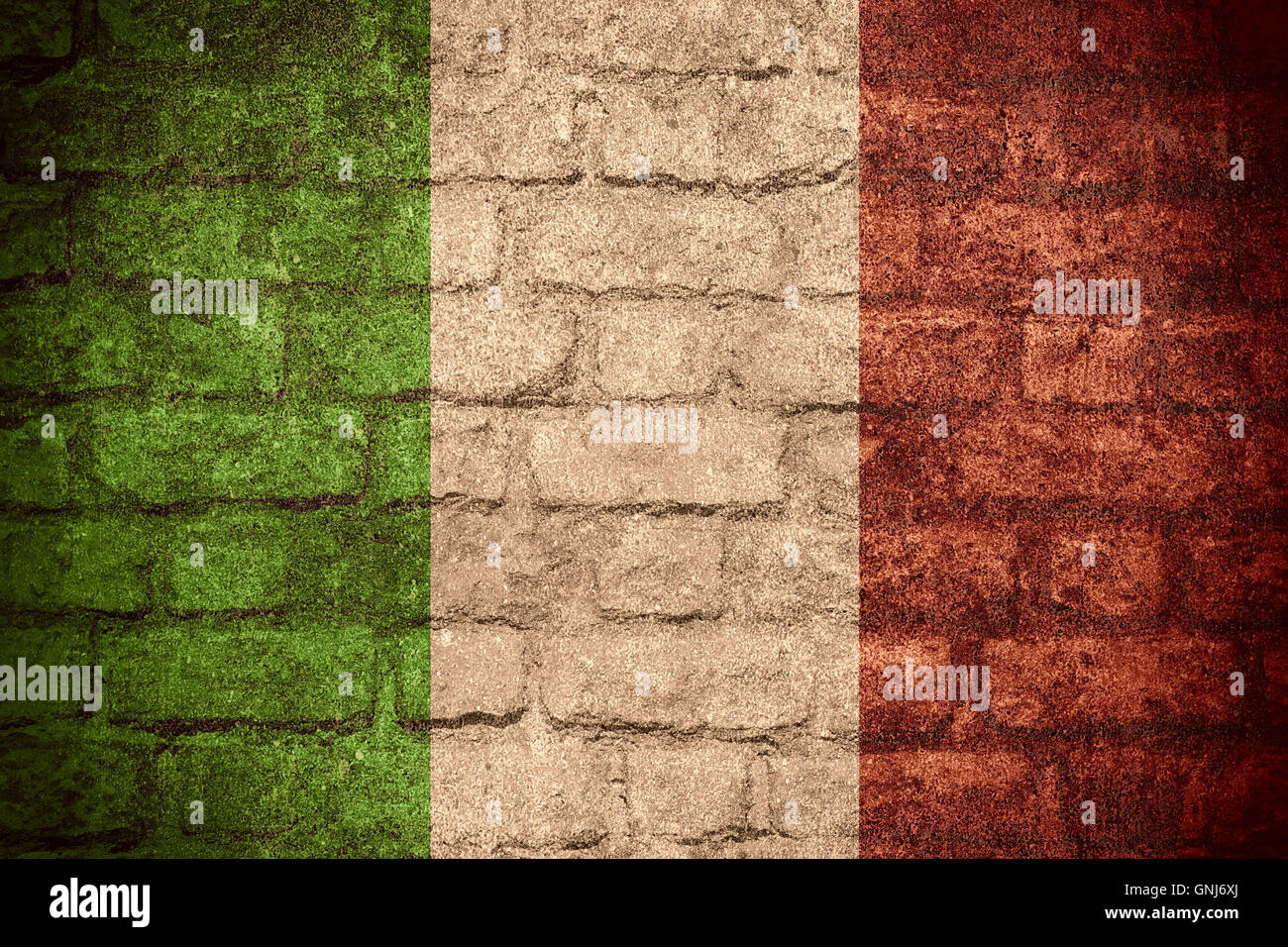 flag of Italy or Italian banner on brick texture Stock Photo - Alamy