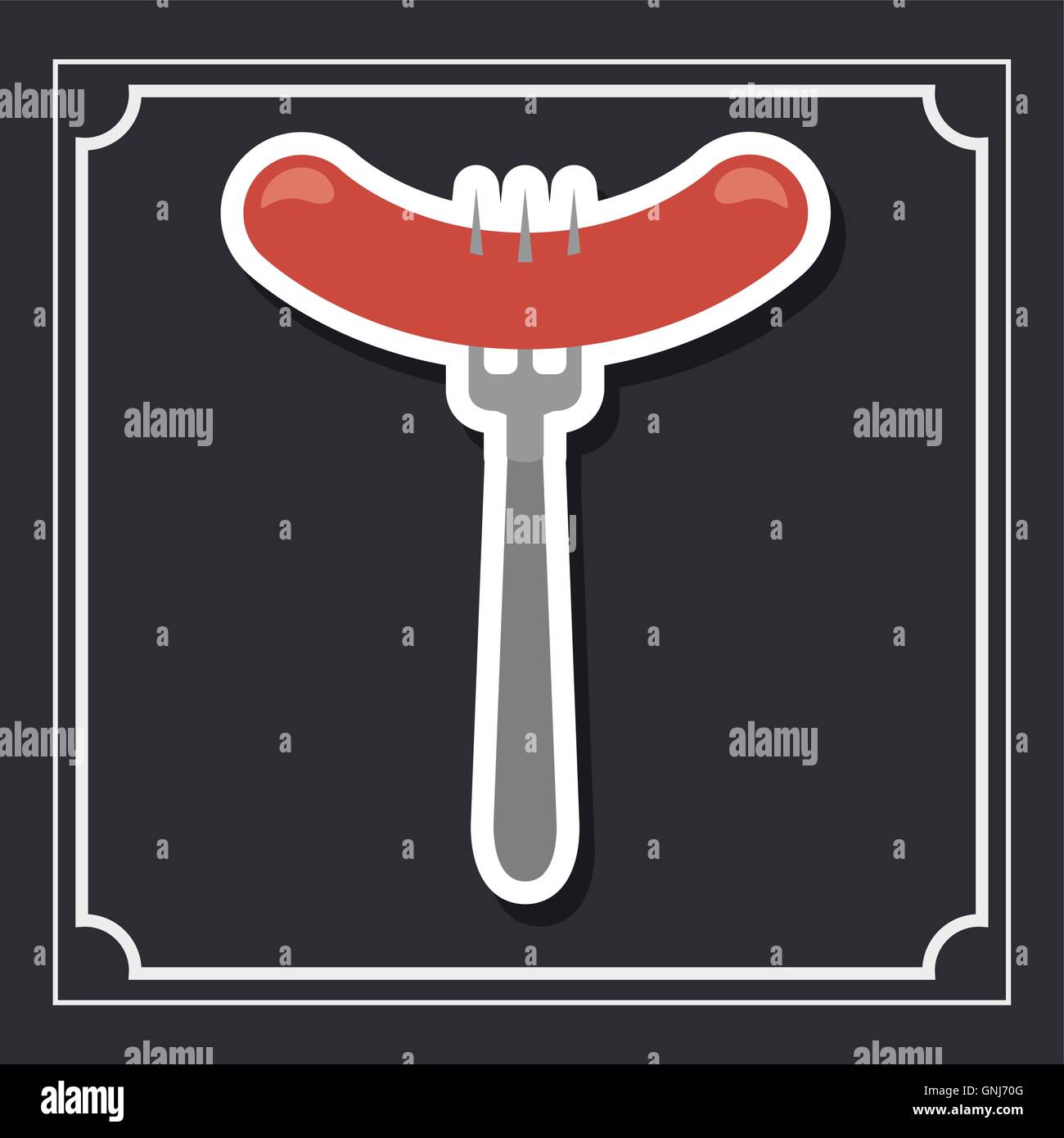 sausage fork menu design Stock Vector Image & Art - Alamy