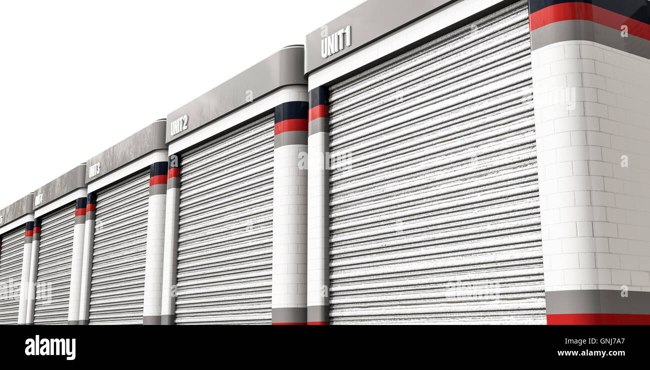 3d illustration of self storage isolated on white background Stock ...