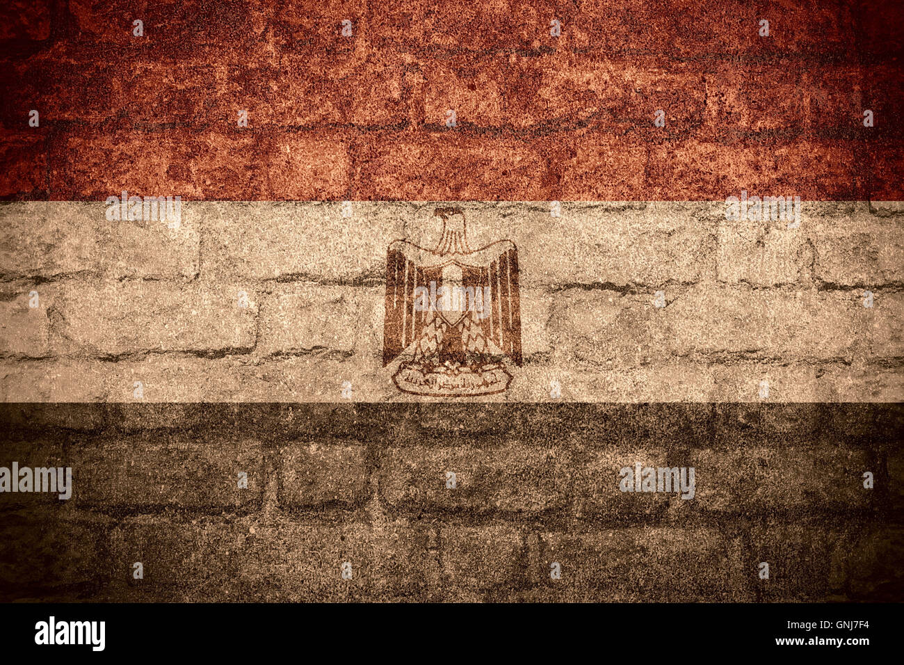flag of Egypt or Egyptian banner on brick texture Stock Photo - Alamy