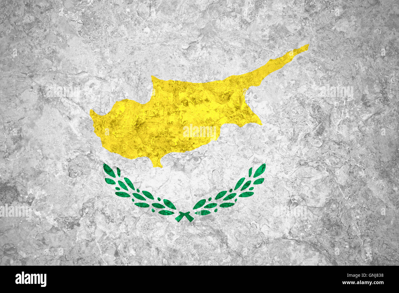 flag of Cyprus or Cypriot banner on vintage background Stock Photo - Alamy