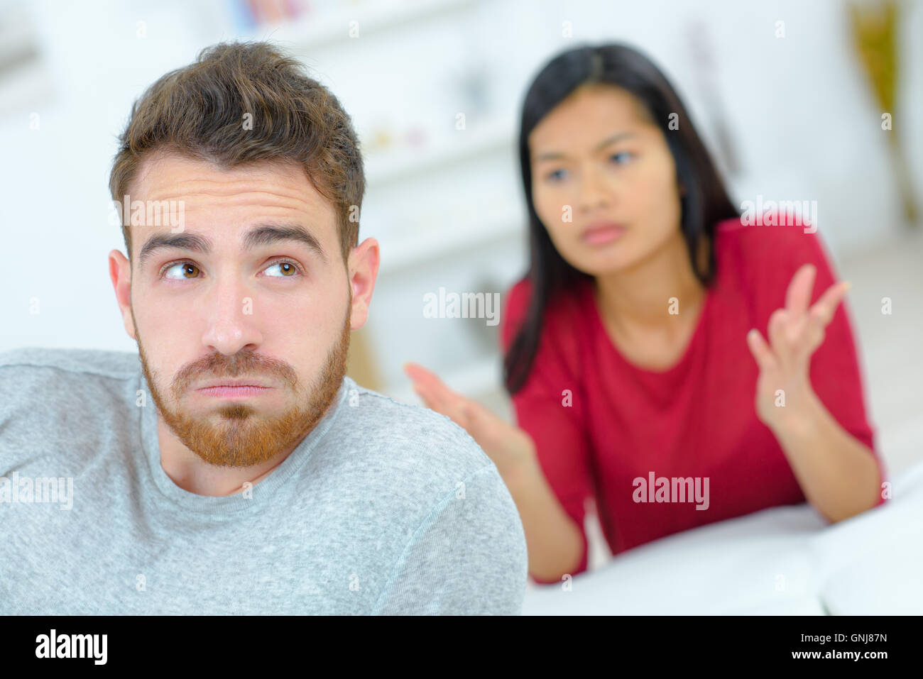 Couple having a heated discussion Stock Photo - Alamy