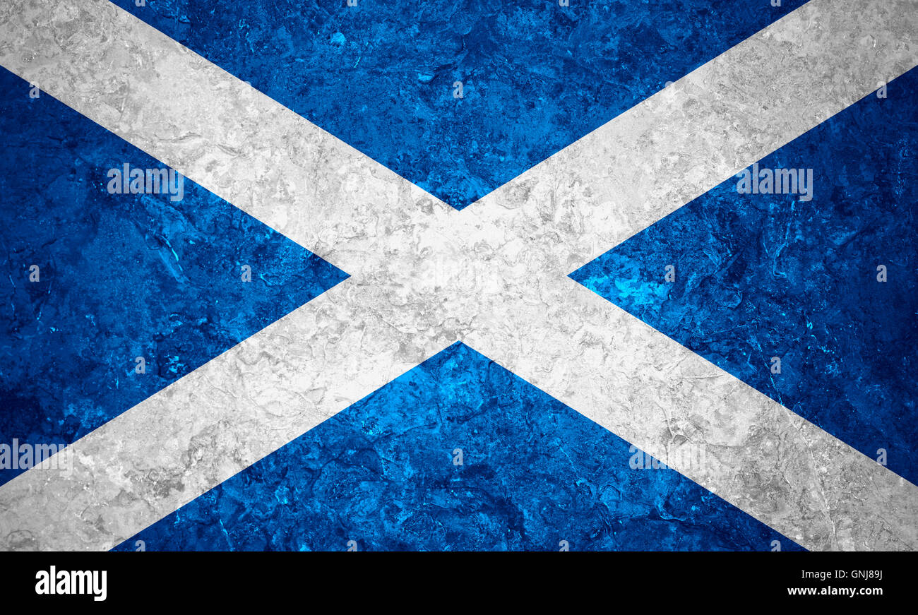 flag of Scotland or Scottish banner on vintage background Stock Photo ...