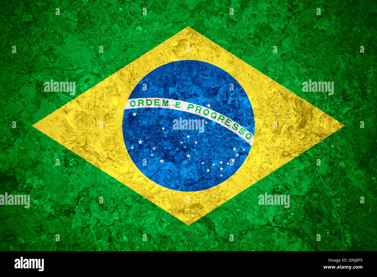 flag of Brazil or Brazilian banner on vintage background Stock Photo ...