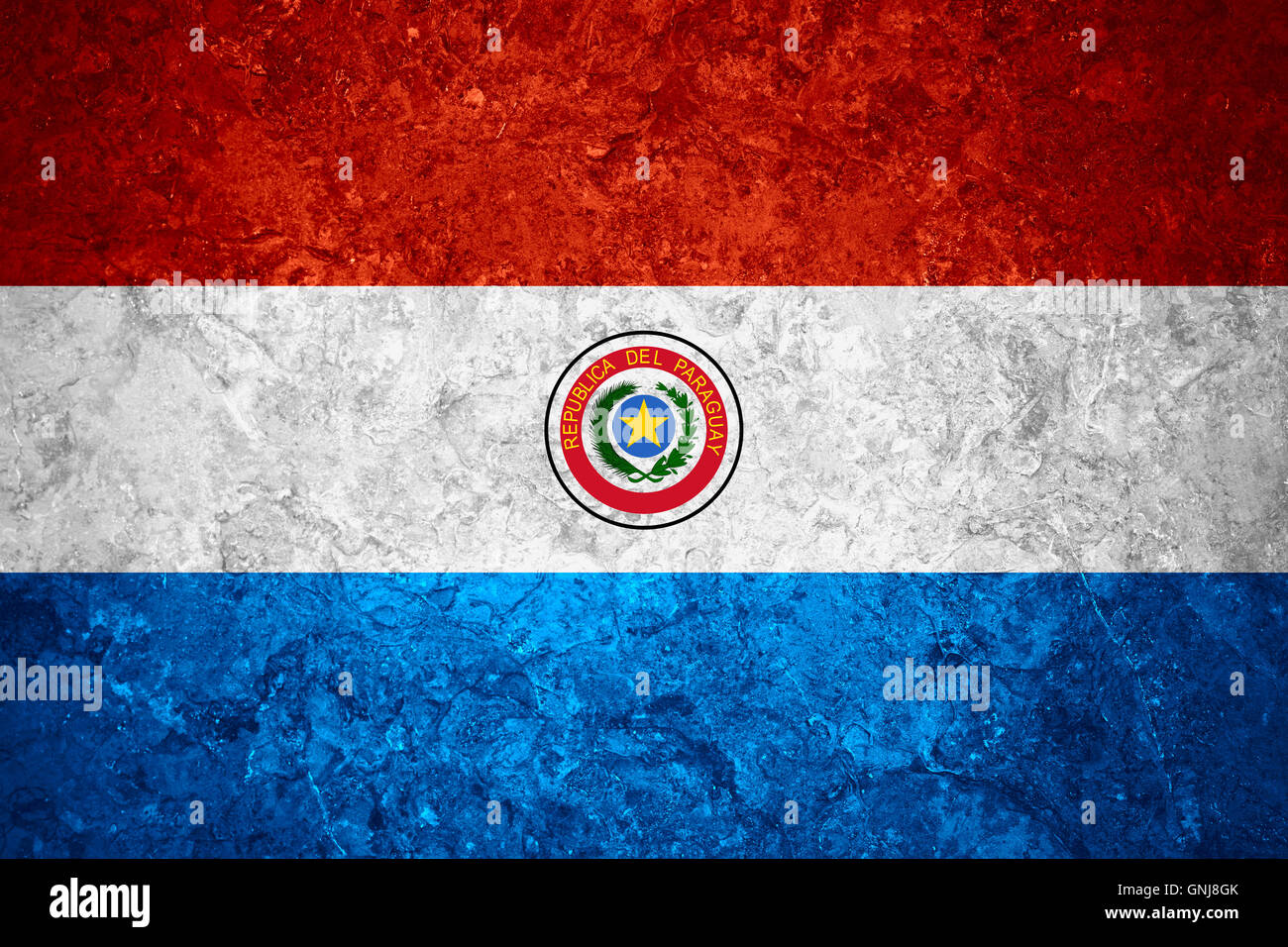 flag of Paraguay or Paraguayan banner on vintage background Stock Photo ...