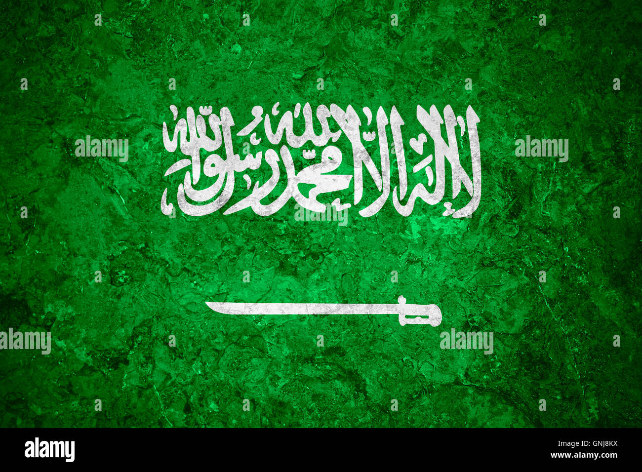 flag of Saudi Arabia or Saudi Arabian banner on vintage background ...