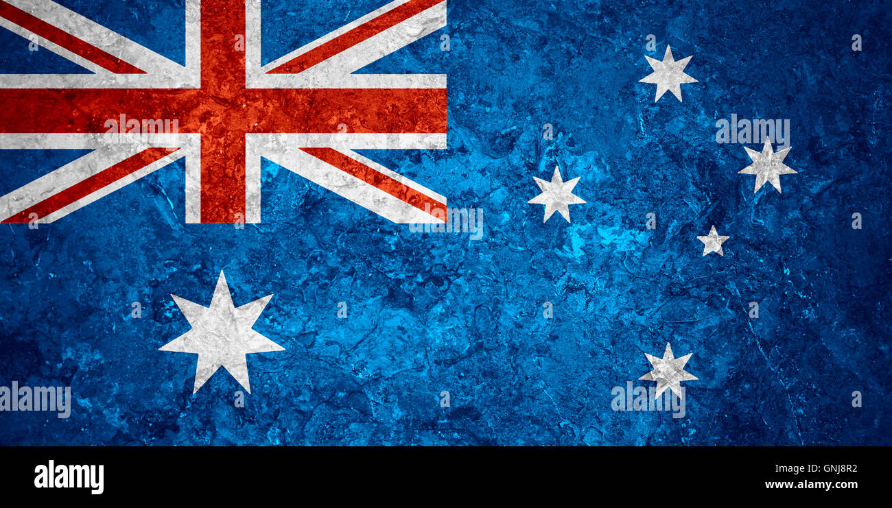flag of Australia or Australian banner on vintage background Stock ...