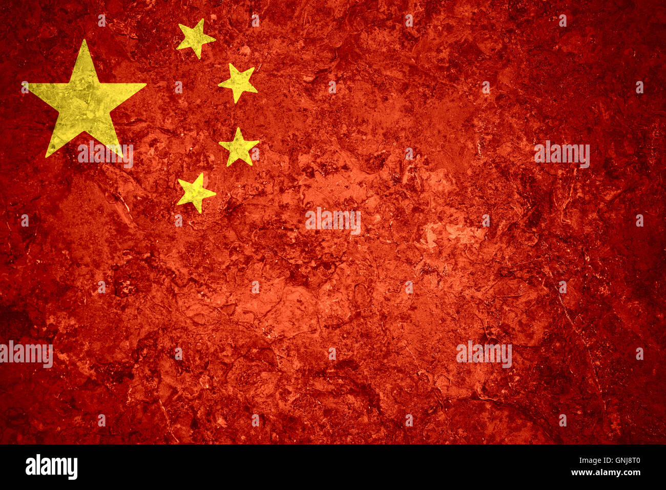 flag of China or Chinese banner on vintage background Stock Photo - Alamy