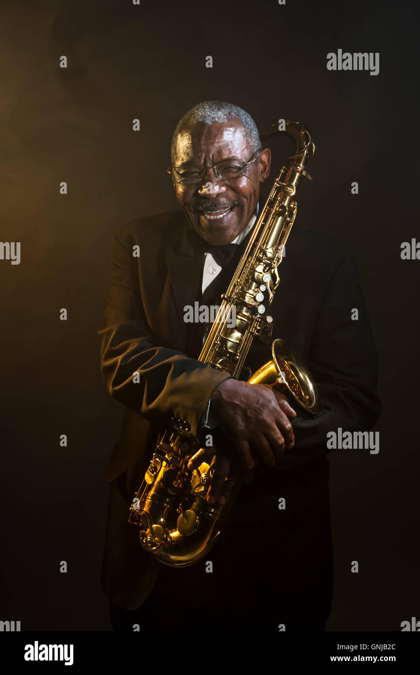 African American Saxophonist Sax Jazz Music Stock Photo - Alamy
