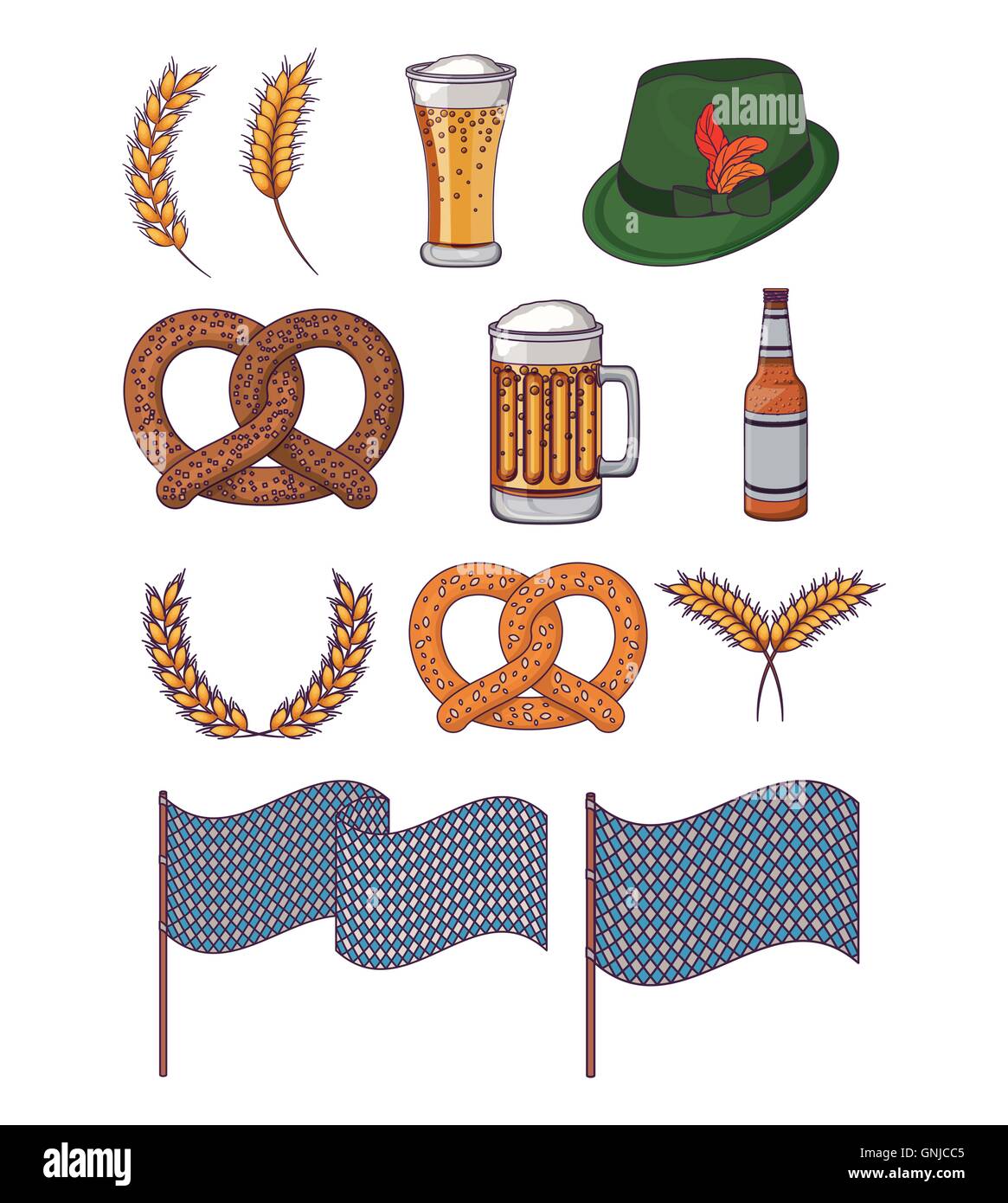 beer pretzel hat oktoberfest design Stock Vector Image & Art - Alamy