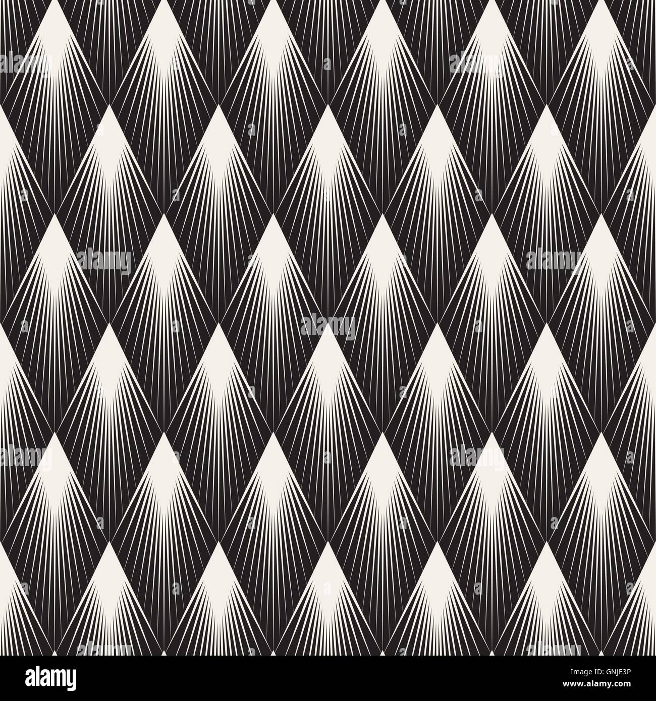 Vector Seamless Rhombus Shape Sunburst Lines Geometric Pattern Stock ...