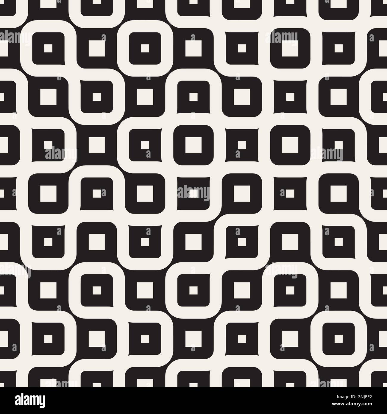 Vector Seamless Black And White Irregular Wavy Lines Geometric Pattern ...