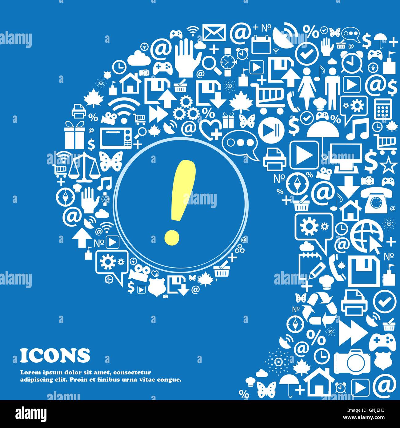 Exclamation mark sign icon. Attention speech bubble symbol . Nice set ...