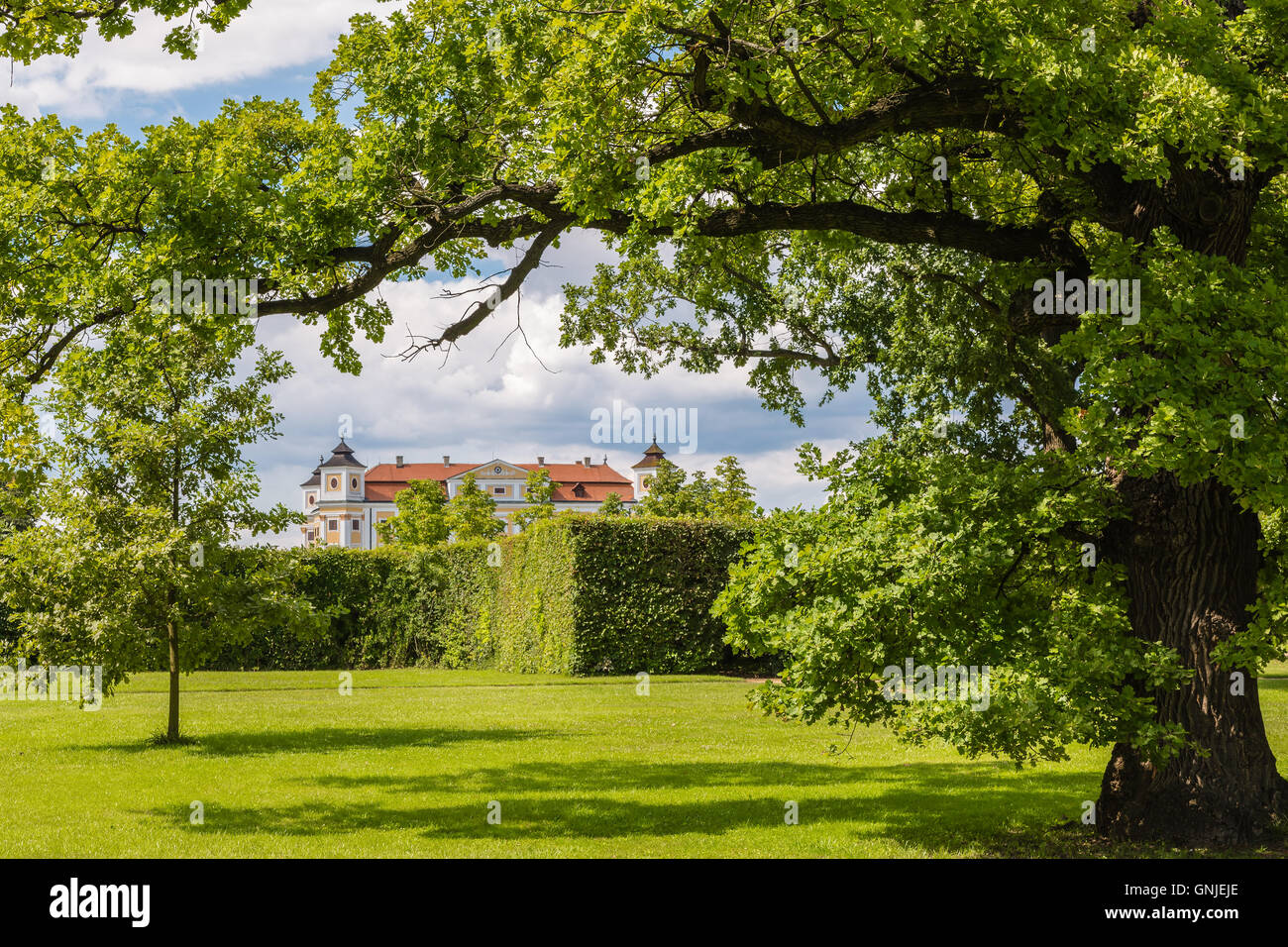 Baroque park the chateau Milotice in Moravia, Czech republic Stock ...