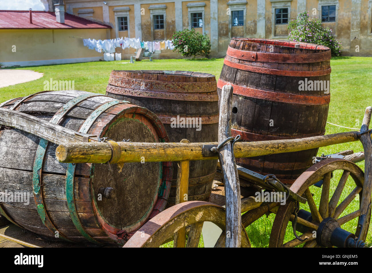 Farm yard the chateau Milotice in Moravia, Czech Republic Stock Photo ...