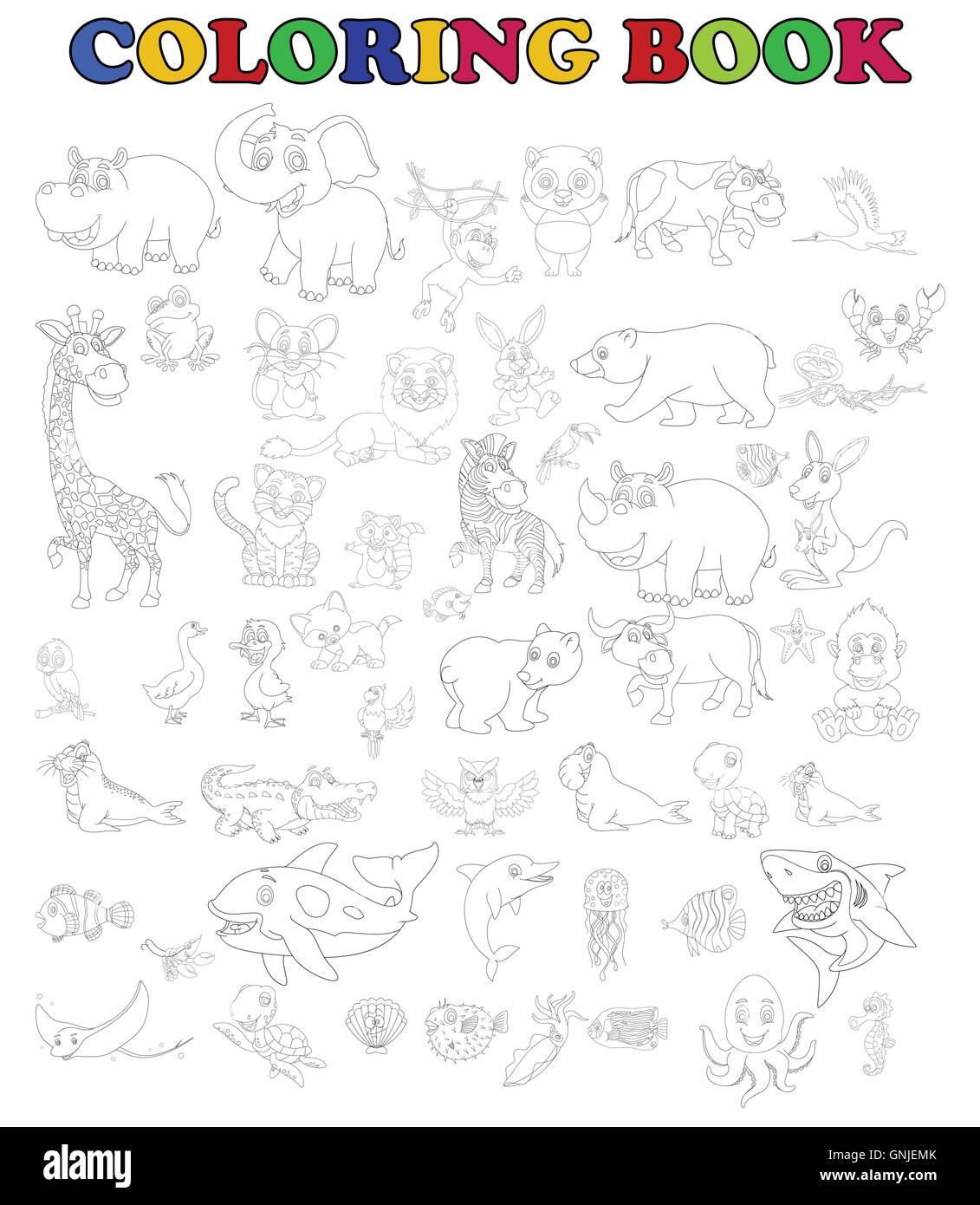 Crocodile coloring book Stock Vector Images - Alamy