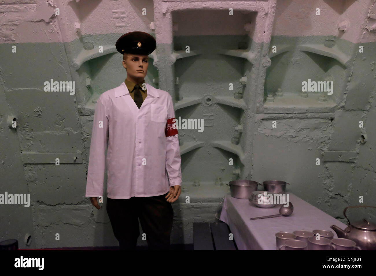 A puppet depicting Soviet kitchen worker of the underground tunnel ...