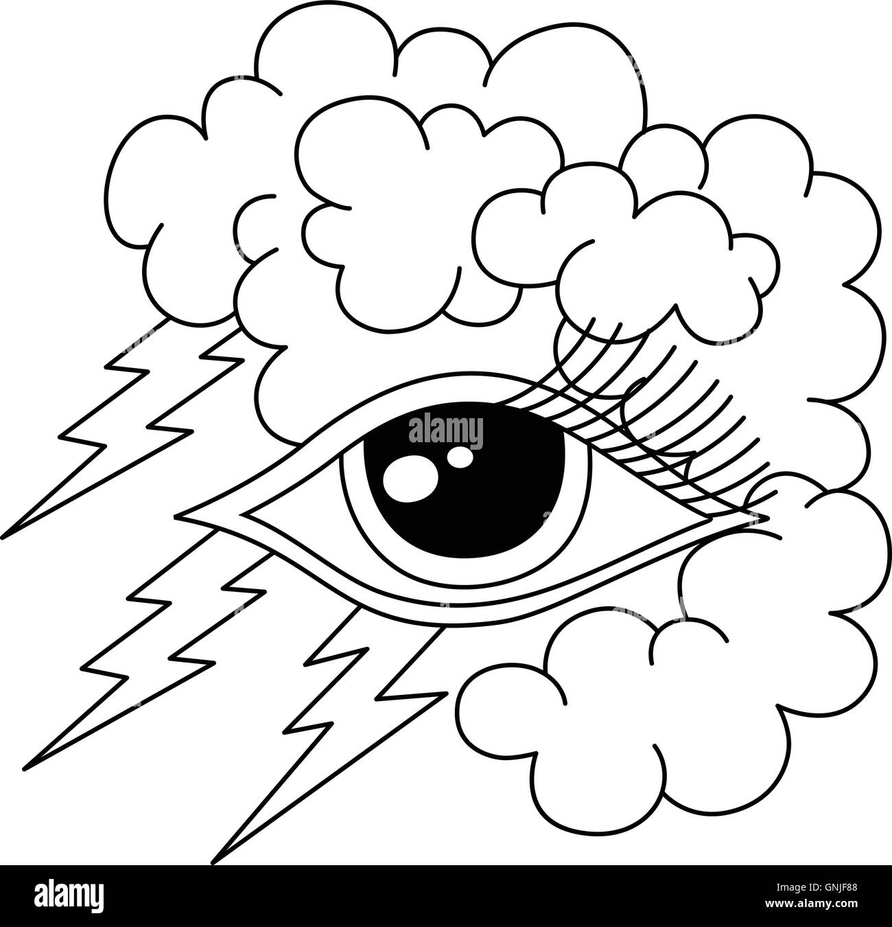 bolt lightning eye symbol theme Stock Vector Image & Art - Alamy