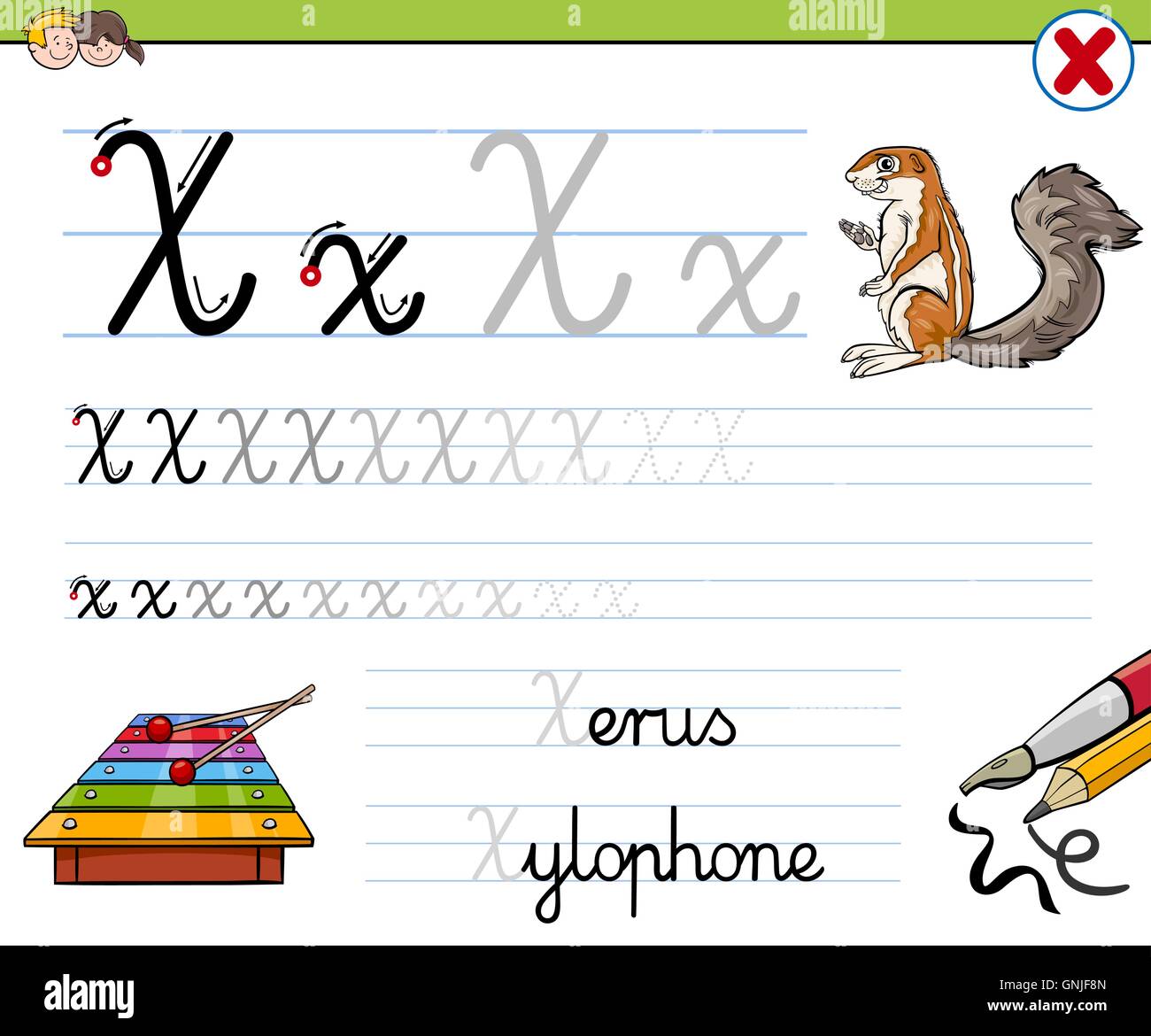 how to write letter x Stock Vector Image & Art - Alamy