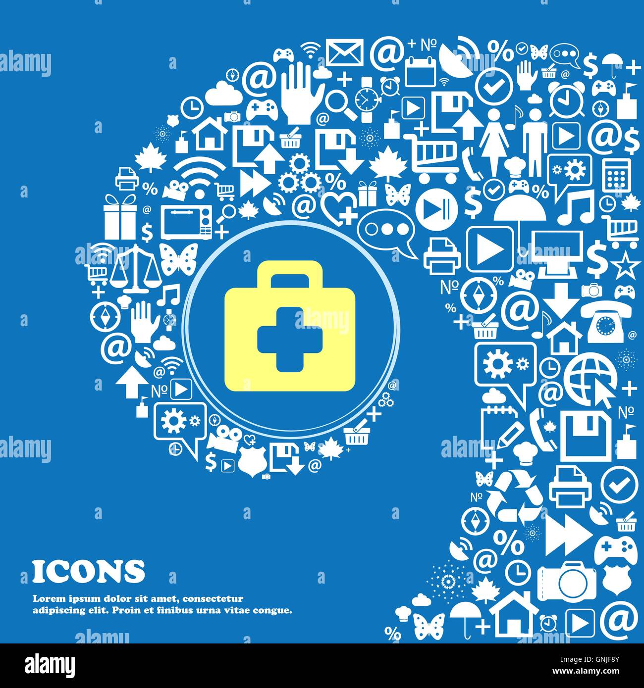 first aid kit sign symbol. Nice set of beautiful icons twisted spiral ...