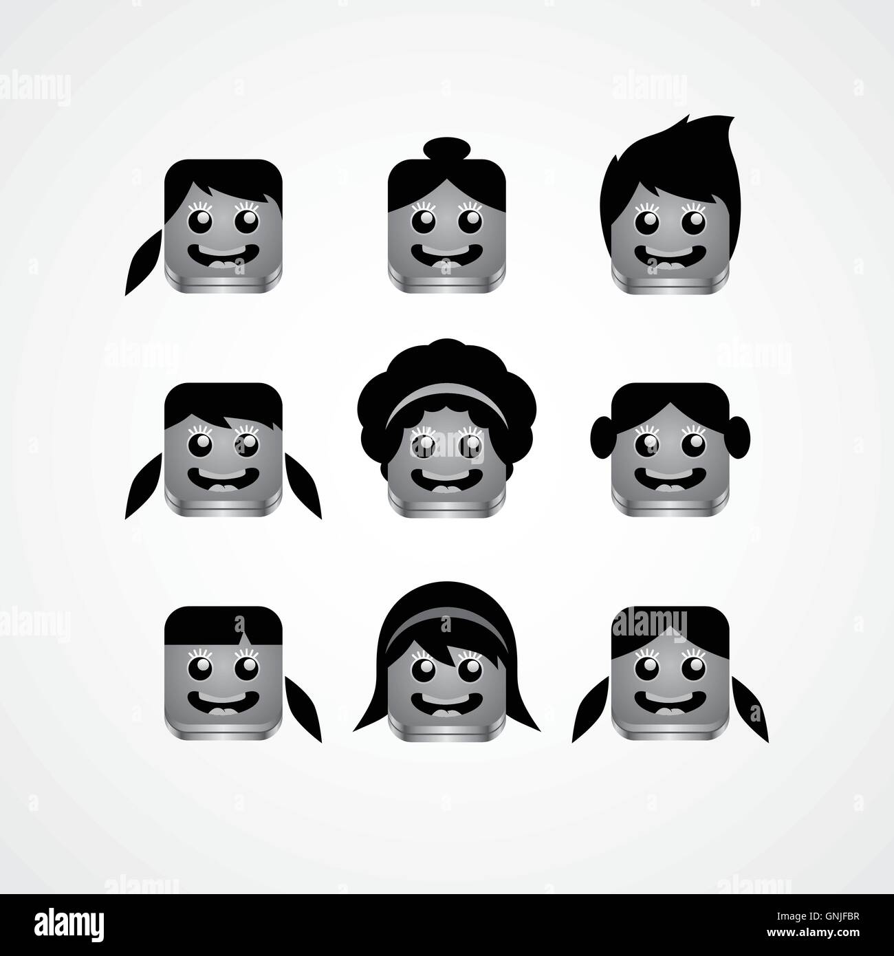 female avatar portrait set Stock Vector Image & Art - Alamy