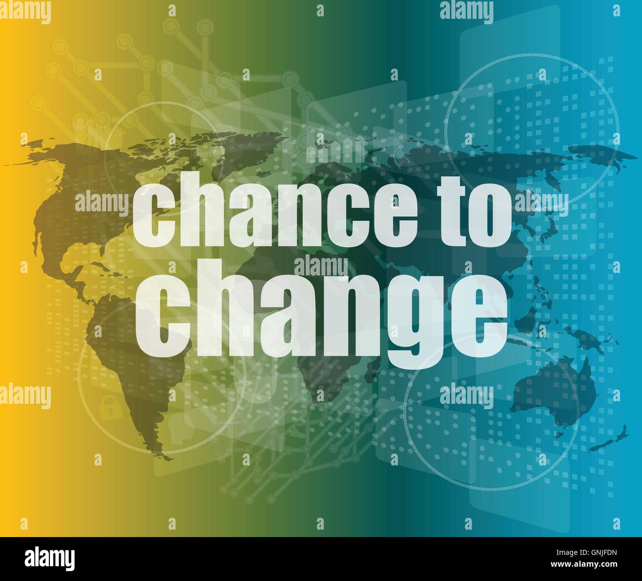 business concept: words chance to change on digital touch screen vector ...