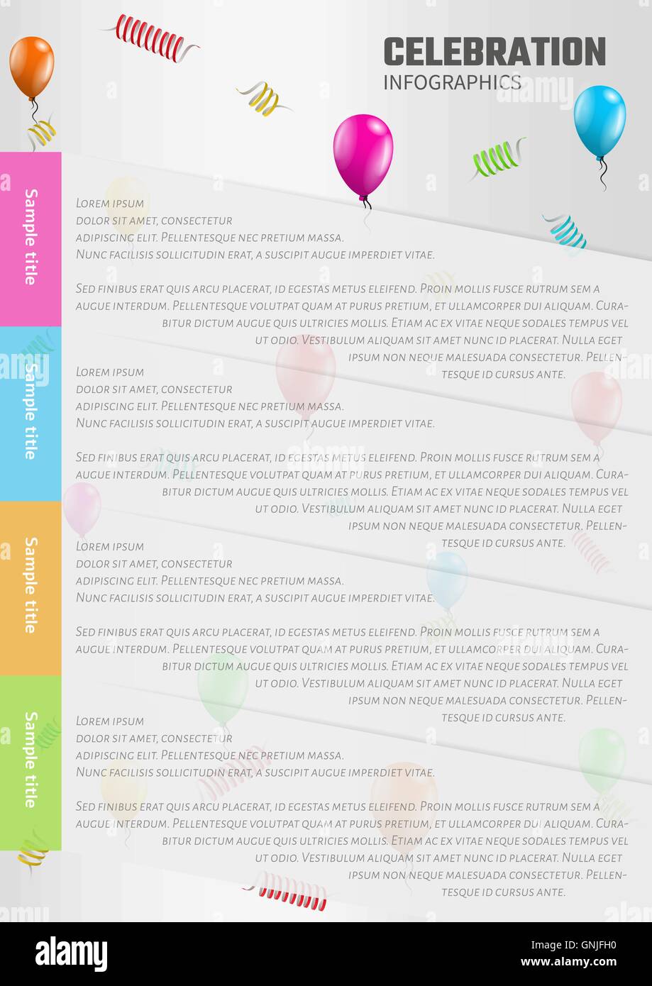 celebration infographics with balloons Stock Vector Image & Art - Alamy