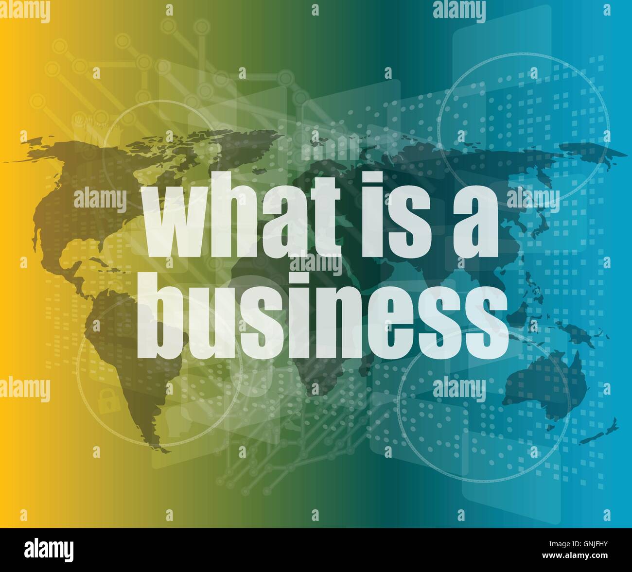 Business concept: words what is a business on digital screen, 3d vector ...