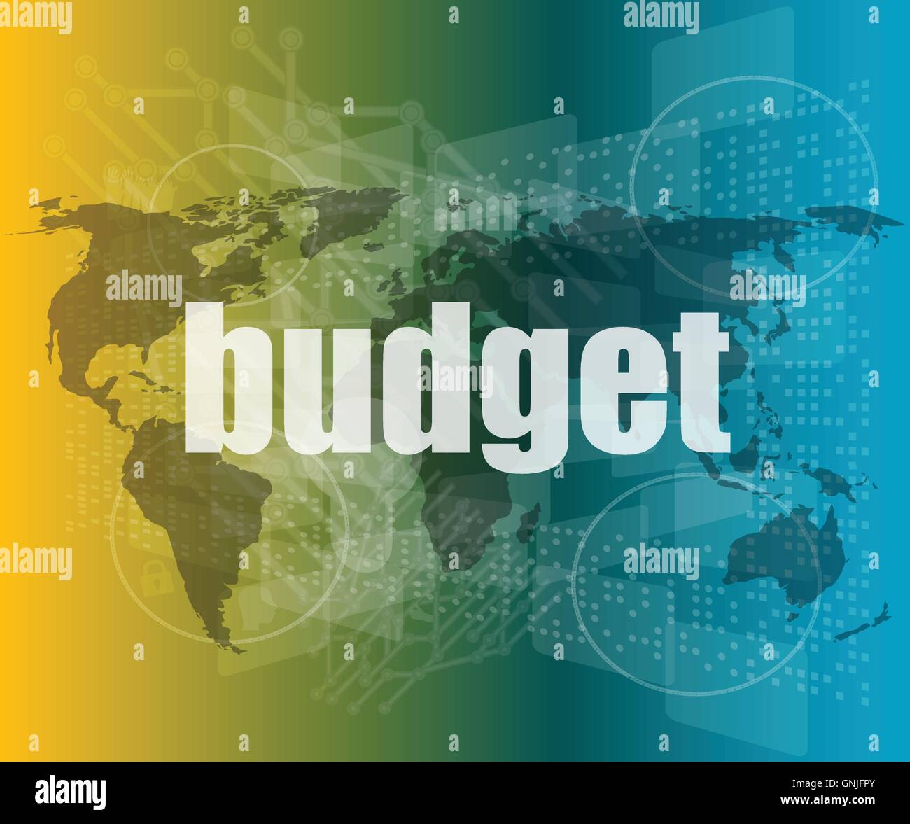 budget word on touch screen, modern virtual technology background ...