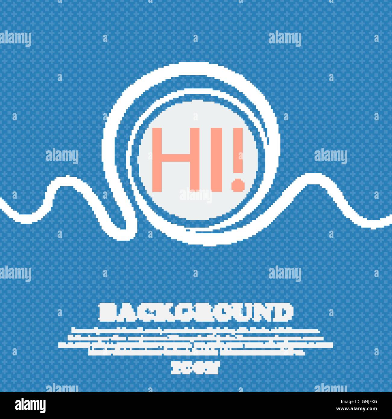 HI sign icon. India translation symbol. Blue and white abstract ...