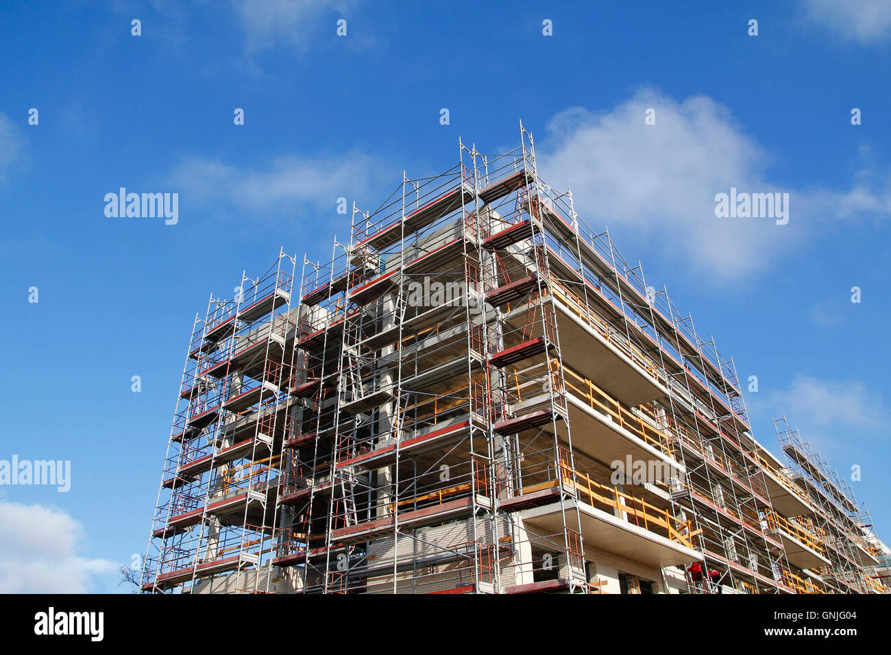 Construction of a building, with scaffold Stock Photo - Alamy