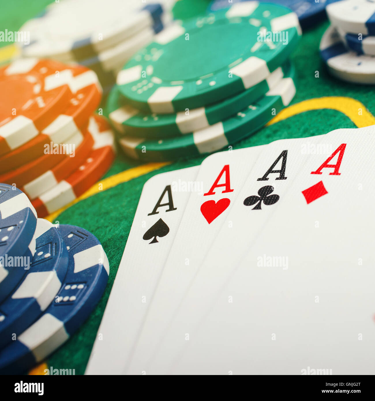 poker four aces Stock Photo - Alamy