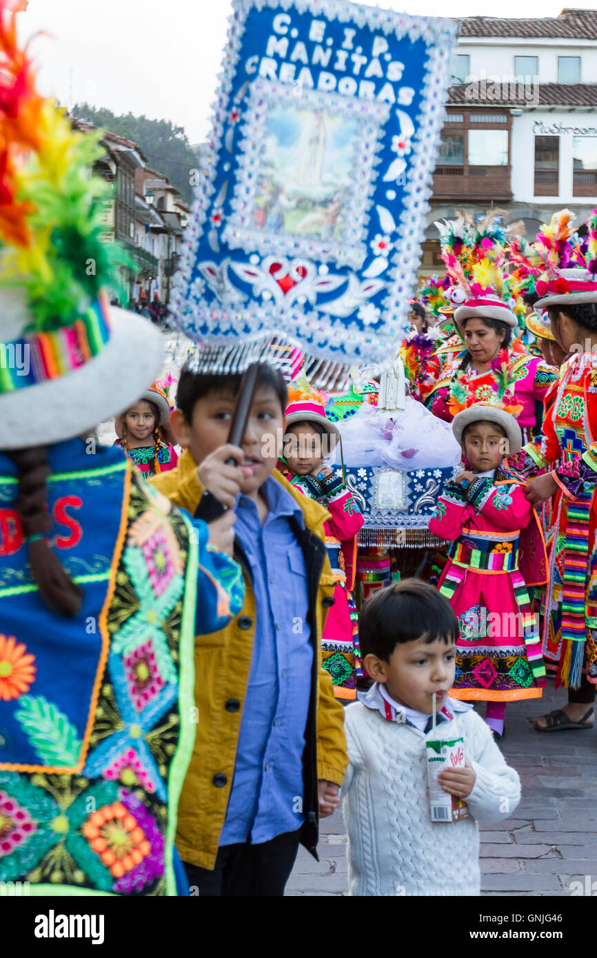 Cusco, Peru - May 13: Native people of Cusco dressed in colorful ...