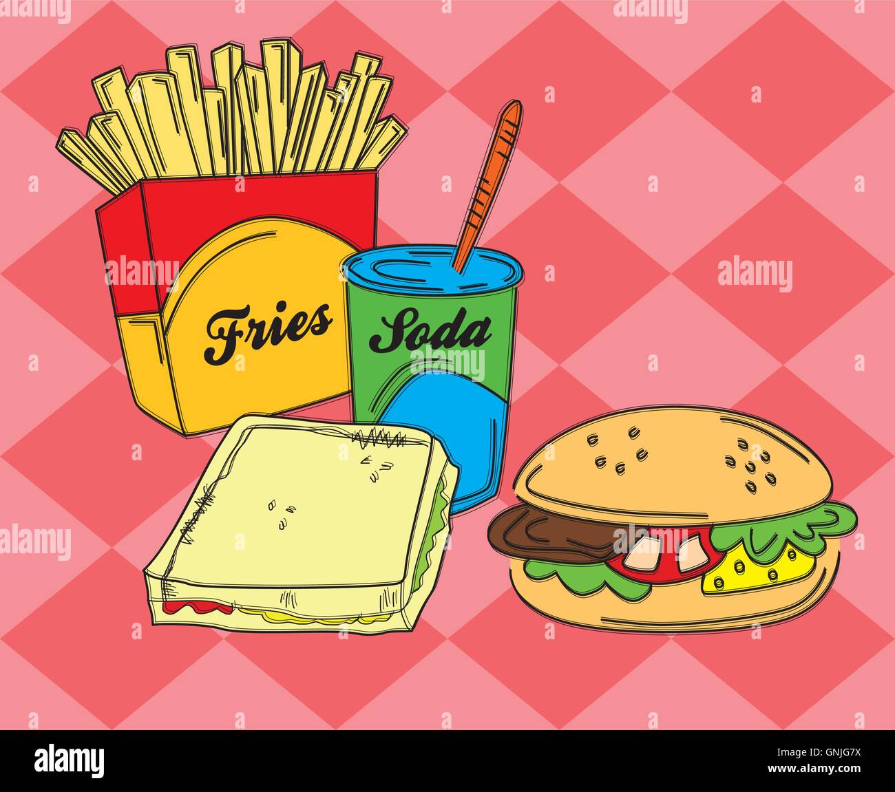 food and drink theme art Stock Vector Image & Art - Alamy