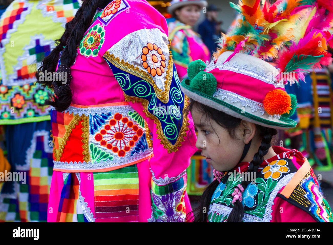 Cusco, Peru - May 13: Native people of Cusco dressed in colorful ...