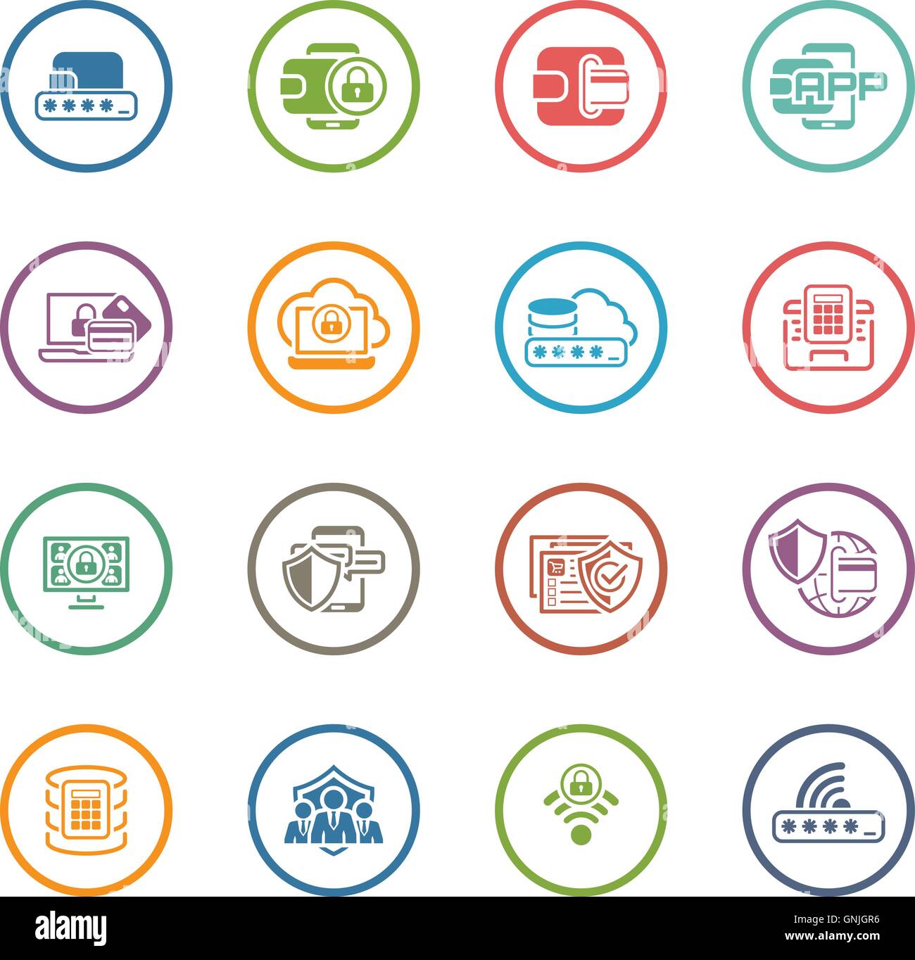 Flat Design Security and Protection Icons Set Stock Vector Image & Art ...