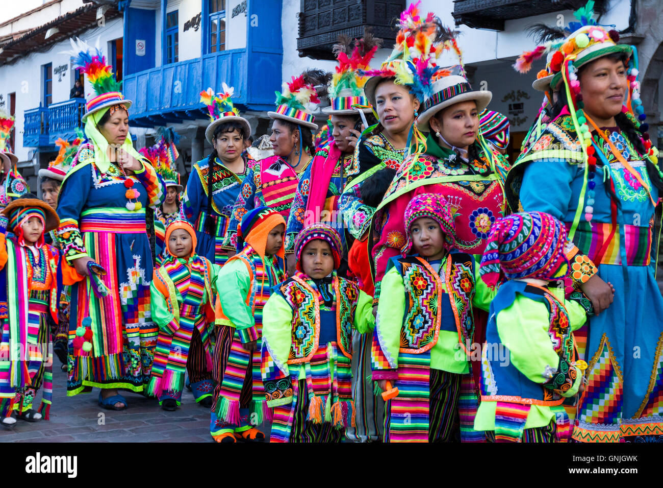 Cusco, Peru - May 13: Native people of Cusco dressed in colorful ...