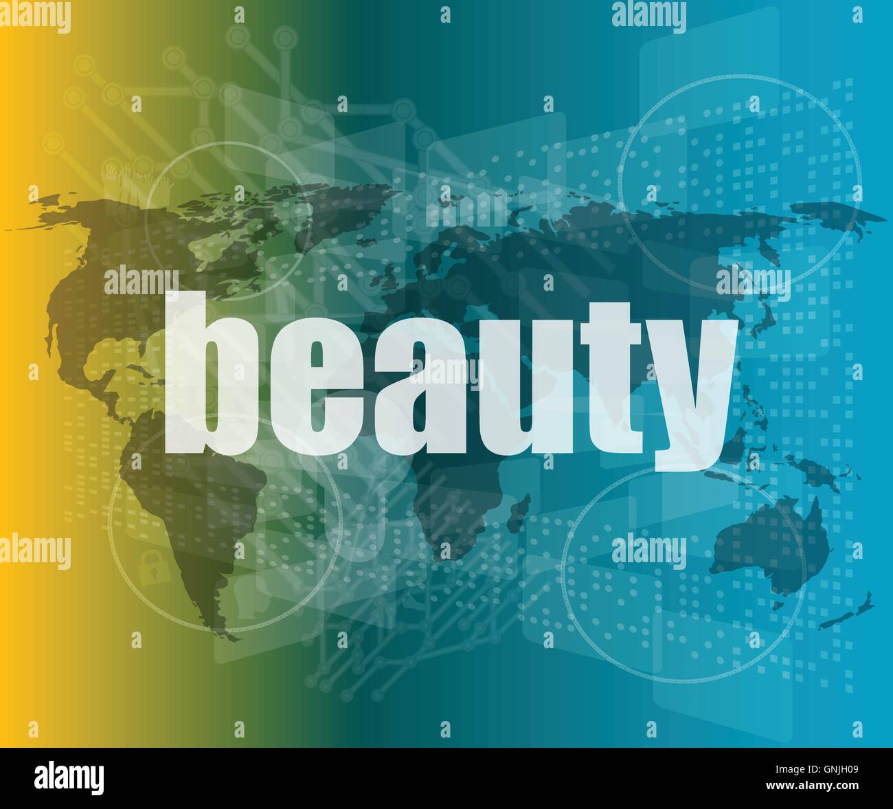 business concept: word innovation on digital touch screen vector ...