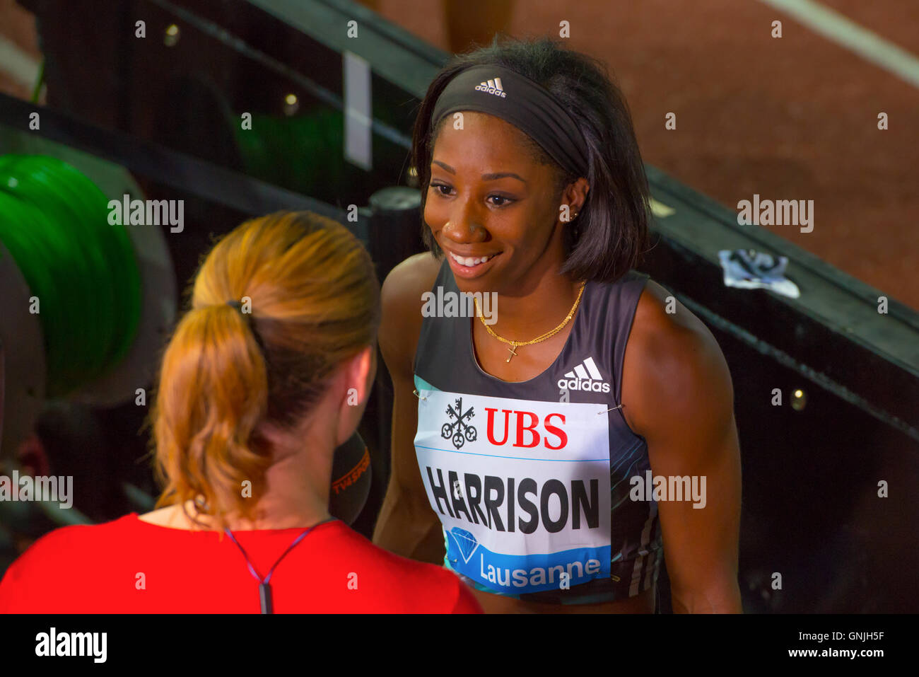 Kendra Harrison (USA) after the 100m Hurdles at Athletissima 2016 - IAAF Diamond League on the ...