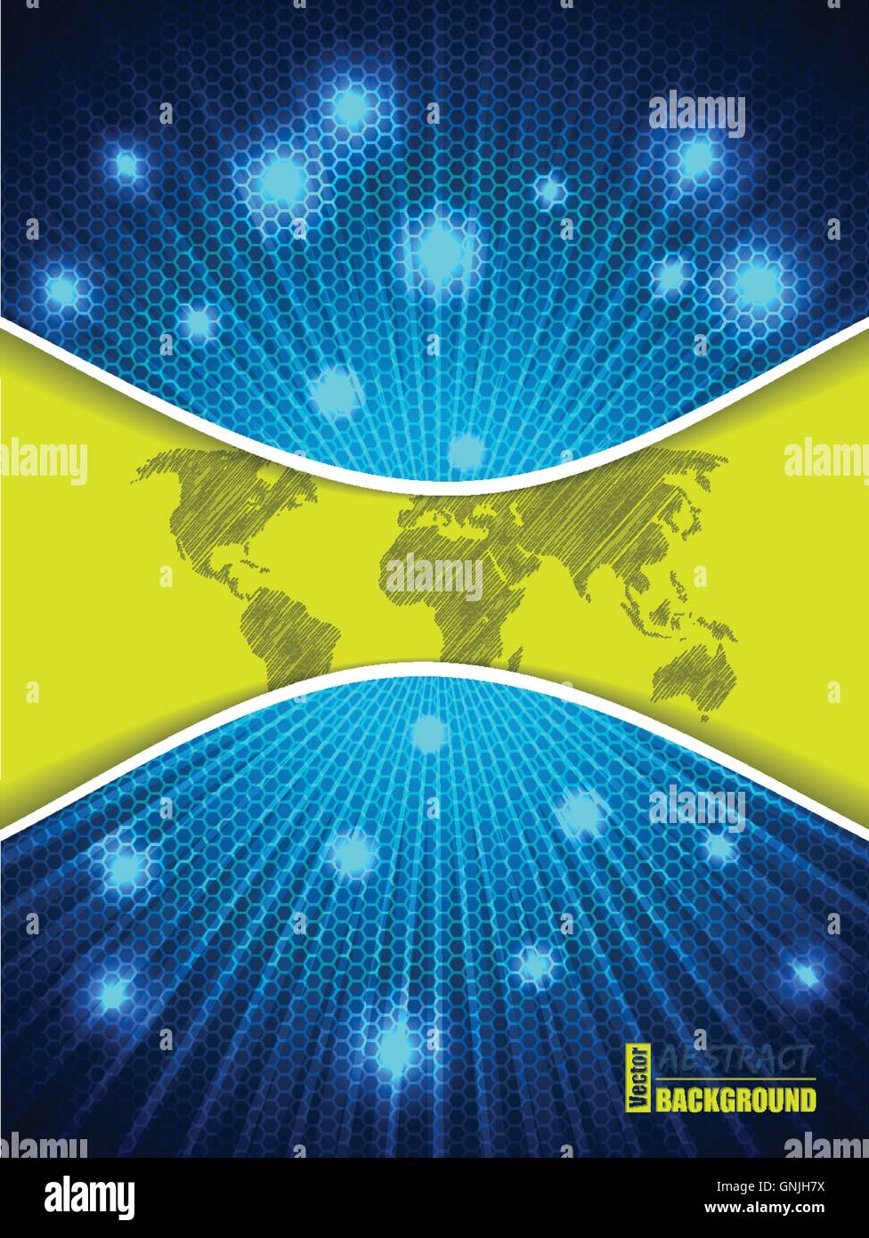 Abstract hexagon brochure with world map Stock Vector Image & Art - Alamy