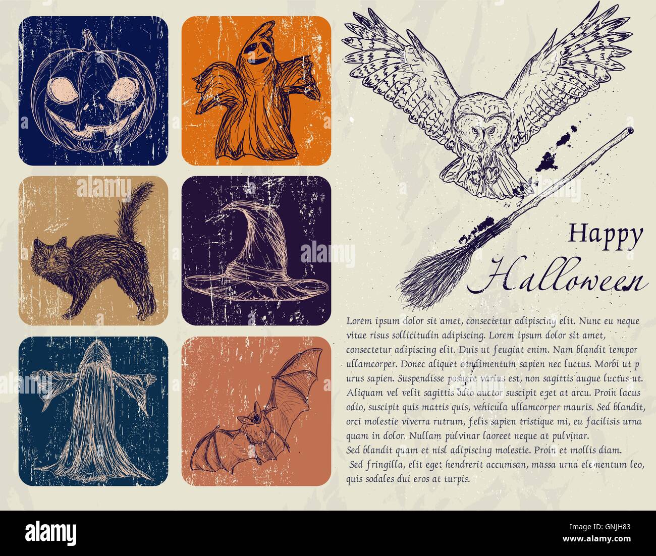 Vintage halloween poster hi-res stock photography and images - Alamy