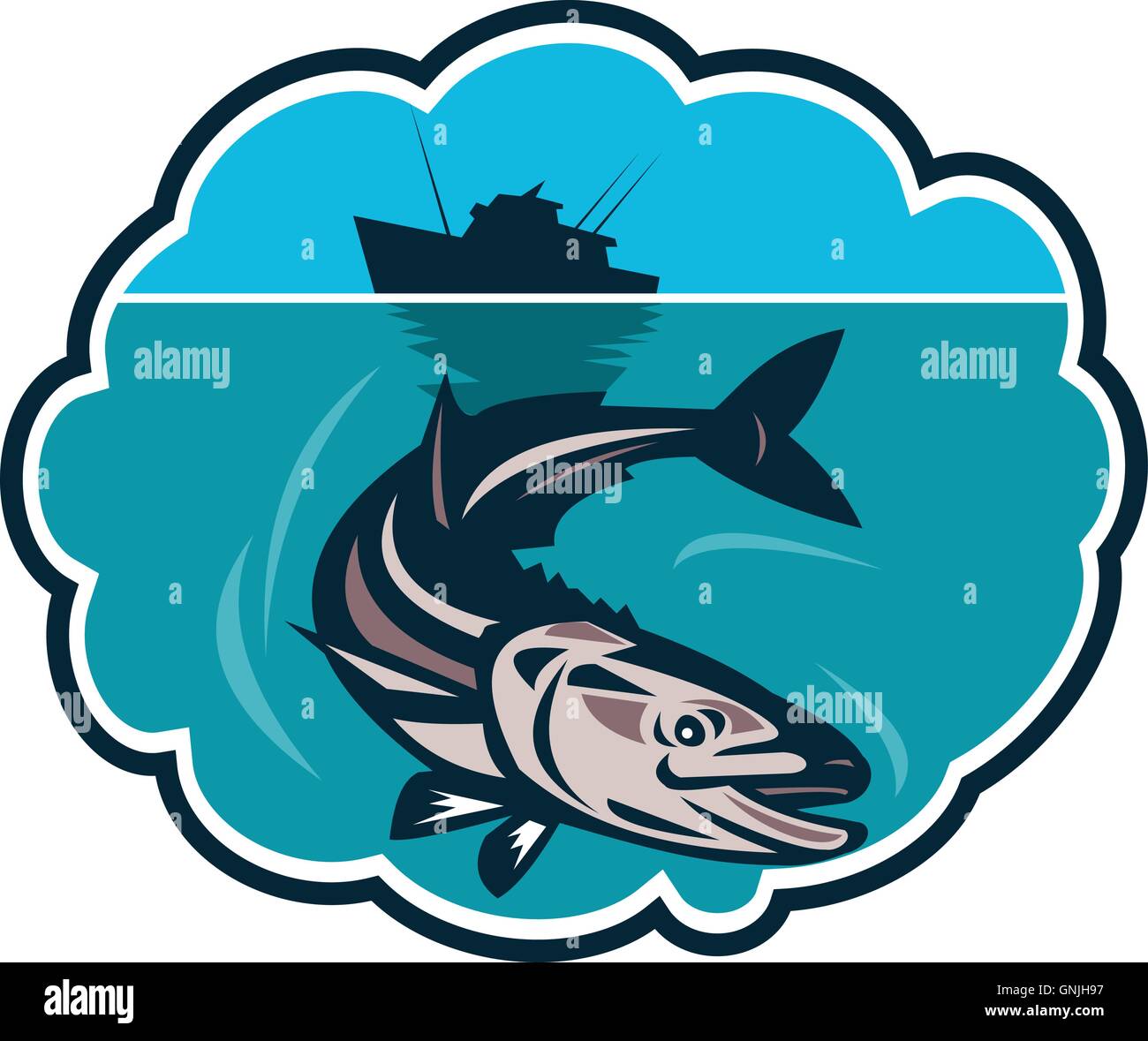 Fishing boat artwork Stock Vector Images - Alamy